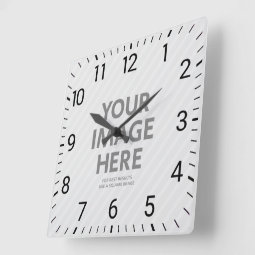 Personalized Wall Clocks Custom Big Square Photo | Zazzle