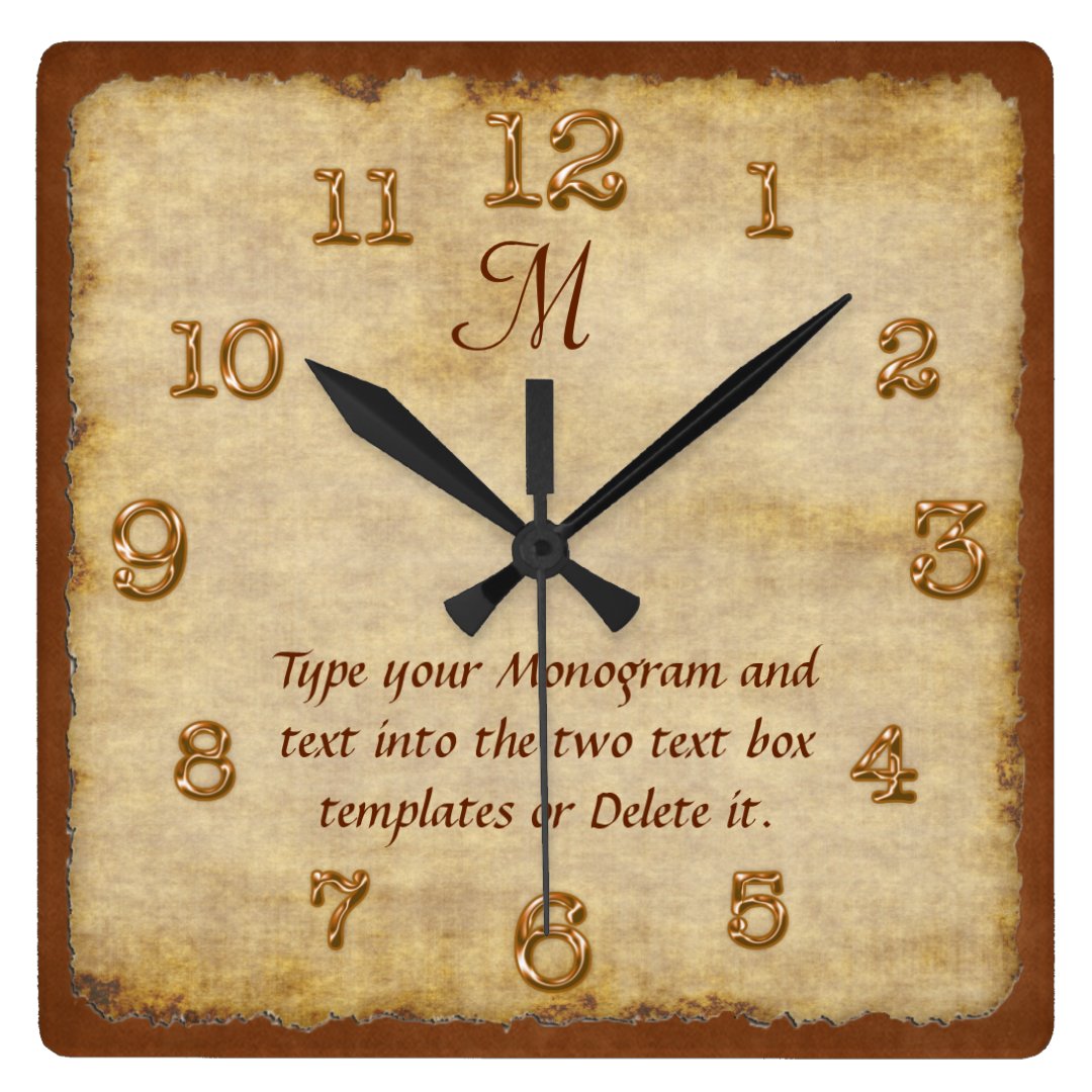 Personalized Wall Clocks YOUR MONOGRAM and TEXT | Zazzle