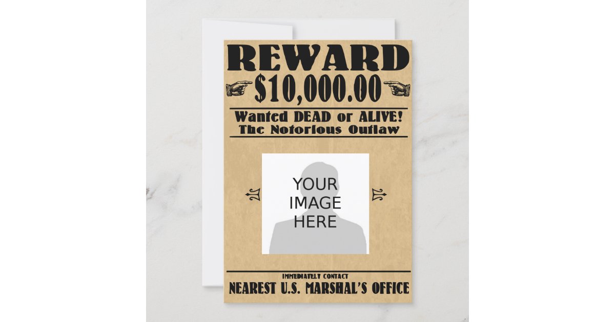 Personalized Wanted Dead or Alive Invitation | Zazzle