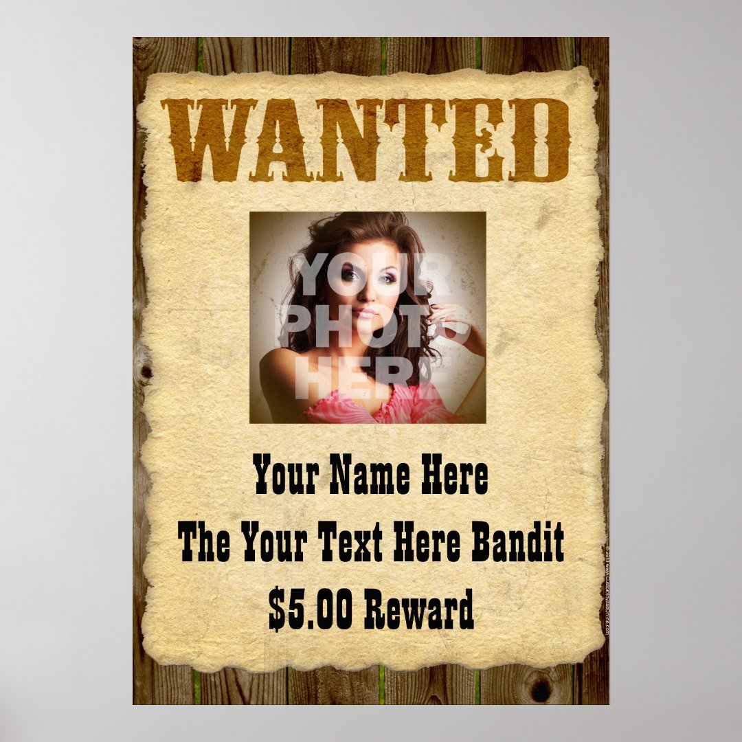 Personalized Wanted Old-Time Photo Posters | Zazzle