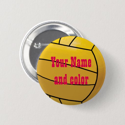 Personalized Water Polo Ball Name Tag Button | Zazzle