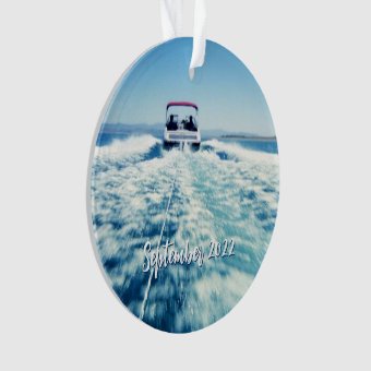 Personalized Water Sports Speed Boat Photo Ornament | Zazzle