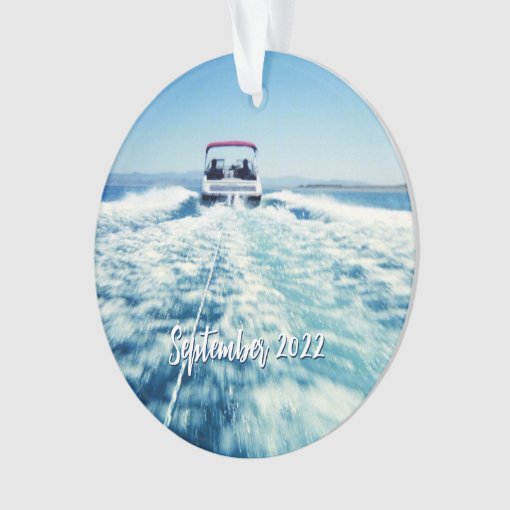Personalized Water Sports Speed Boat Photo Ornament | Zazzle