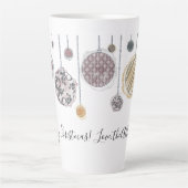 Personalized watercolor Christmas bulb latte mug | Zazzle
