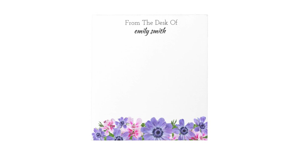 Personalized Watercolor Floral Notepad | Zazzle