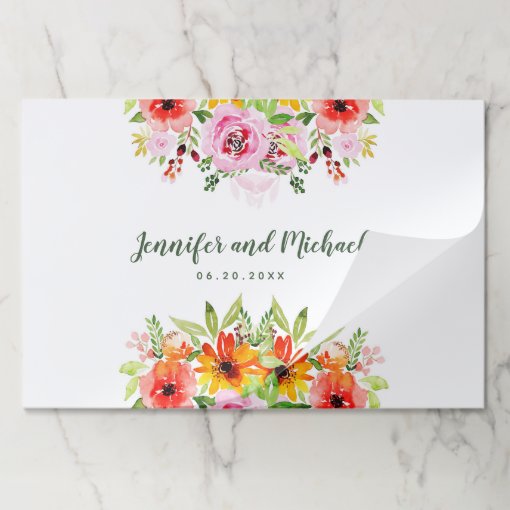 personalized watercolor floral wedding paper placemat | Zazzle