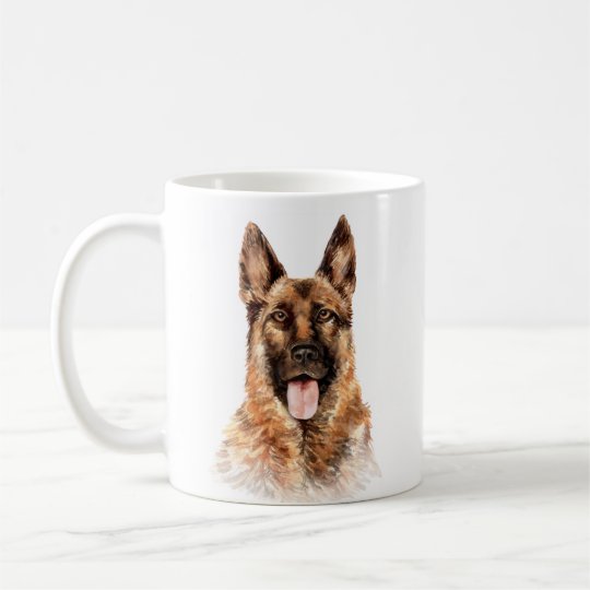 Personalized Watercolor German Shepherd Coffee Mug | Zazzle.com