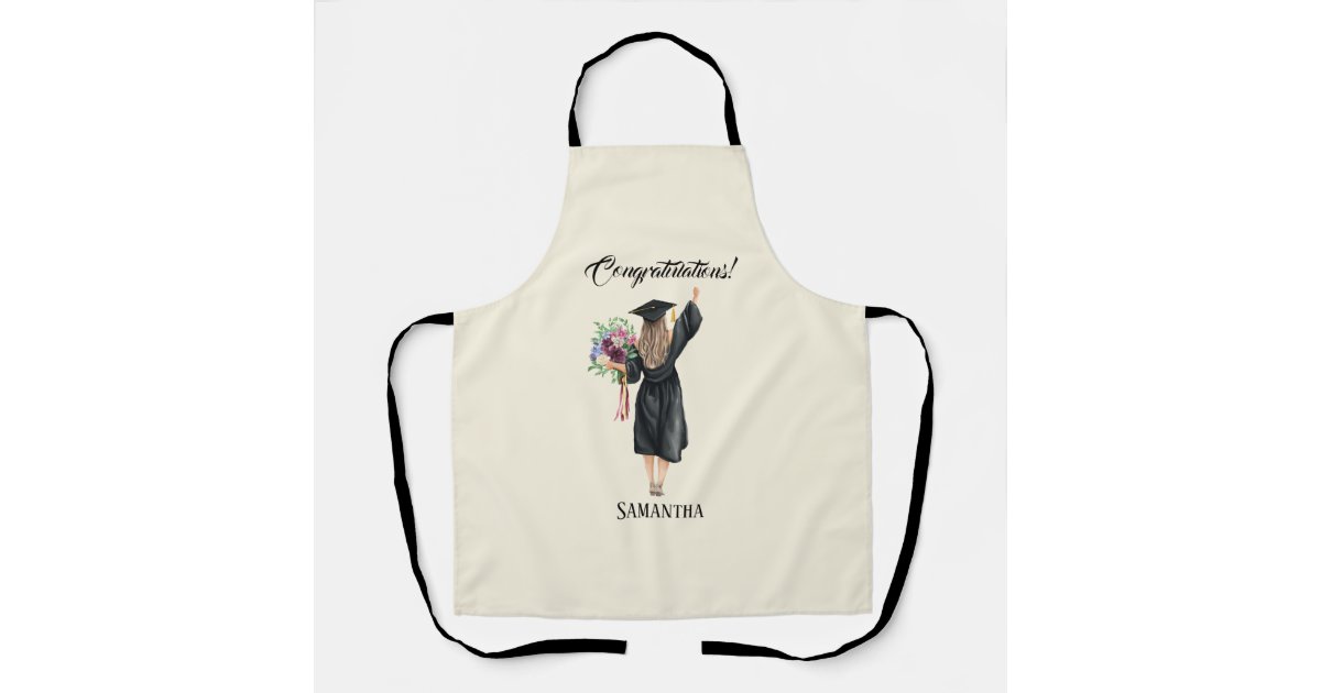 Personalized Watercolor Graduation (8) Apron | Zazzle