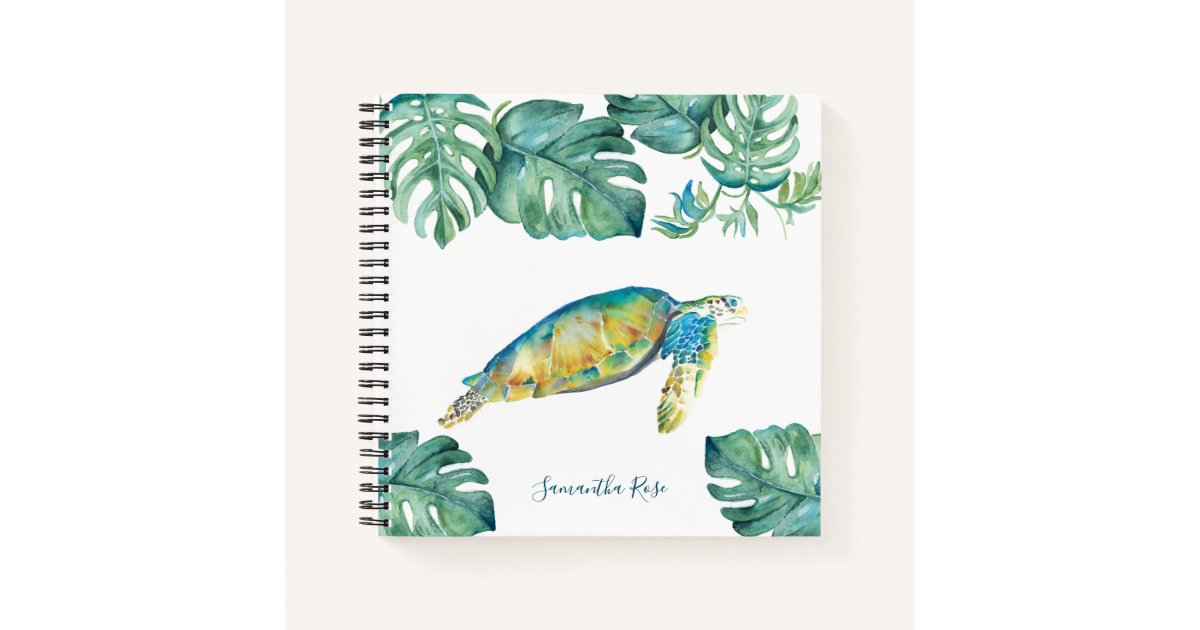 Personalized Watercolor Sea Turtle Journal | Zazzle