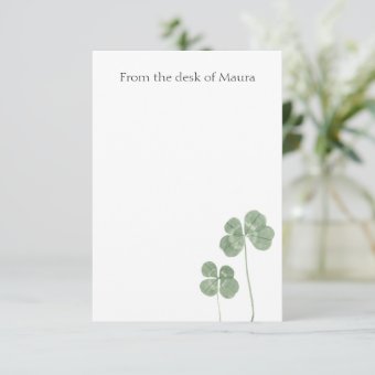 Personalized Watercolor Shamrock Clover Thank You Card | Zazzle