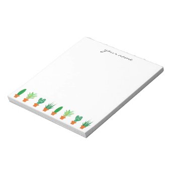 Personalized Watercolor Succulents Boho Notepad | Zazzle