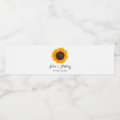 Personalized Watercolor Sunflower Fall Wedding Water Bottle Label | Zazzle