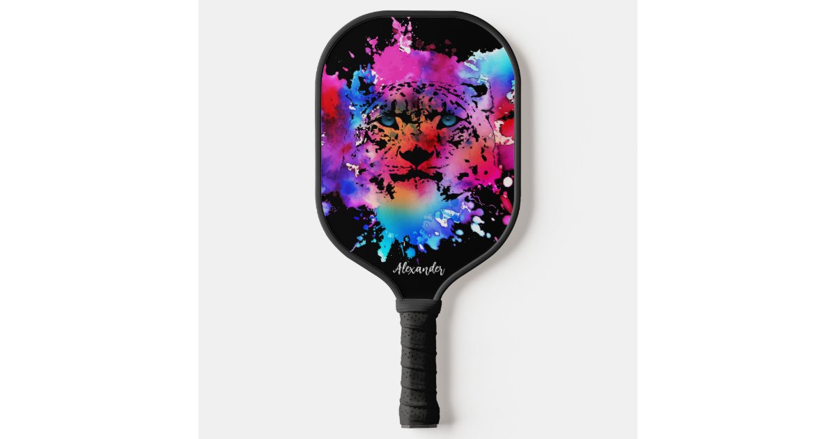 Personalized Watercolor Tiger Head Pickleball Paddle | Zazzle