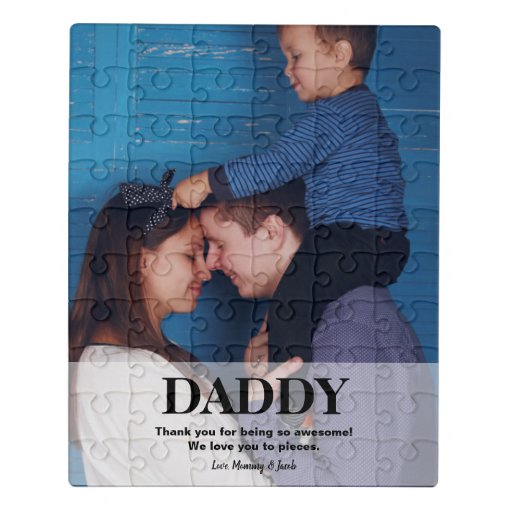 Personalized We love you Daddy photo Father's day Jigsaw Puzzle | Zazzle