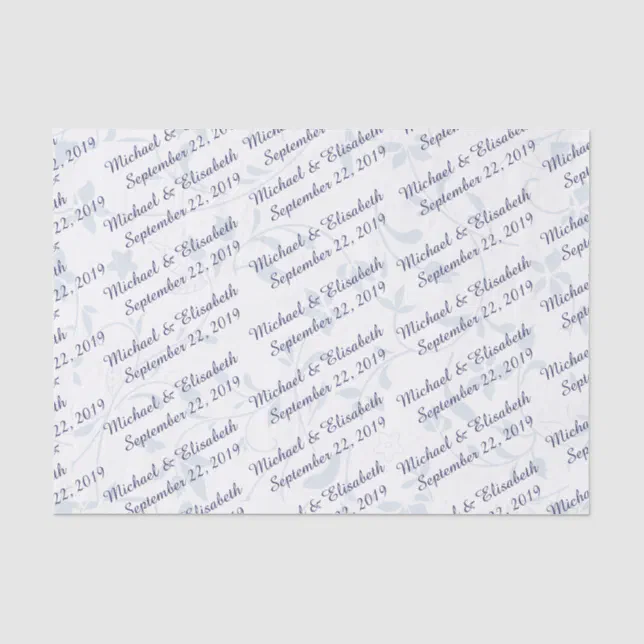 Personalized Wedding - Blue Tissue Paper | Zazzle
