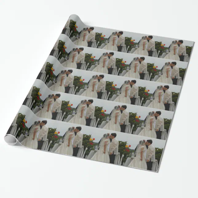 Personalized Wedding Bridal Photo Wrapping Paper | Zazzle