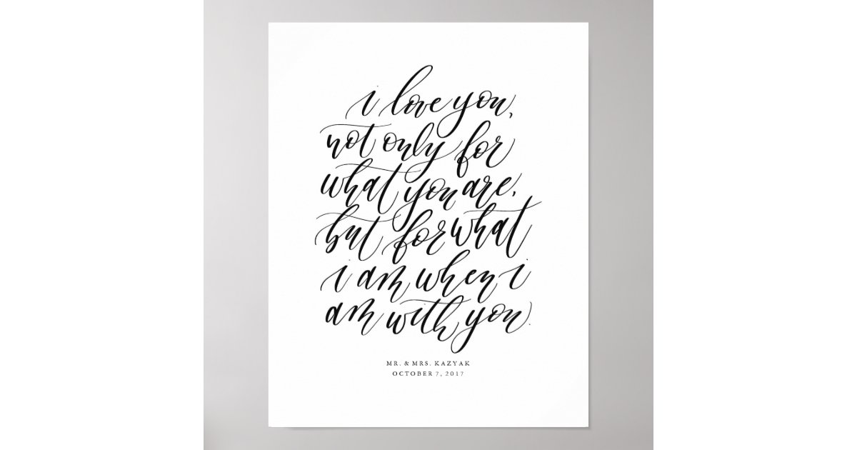 Personalized Wedding Calligraphy Love Quote Sign | Zazzle