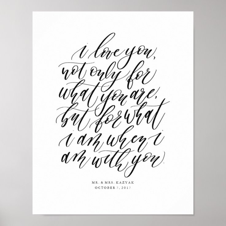 Personalized Wedding Calligraphy Love Quote Sign | Zazzle