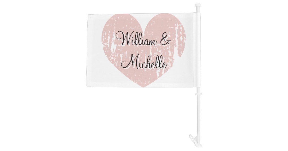 Personalized wedding car flag for newly weds | Zazzle