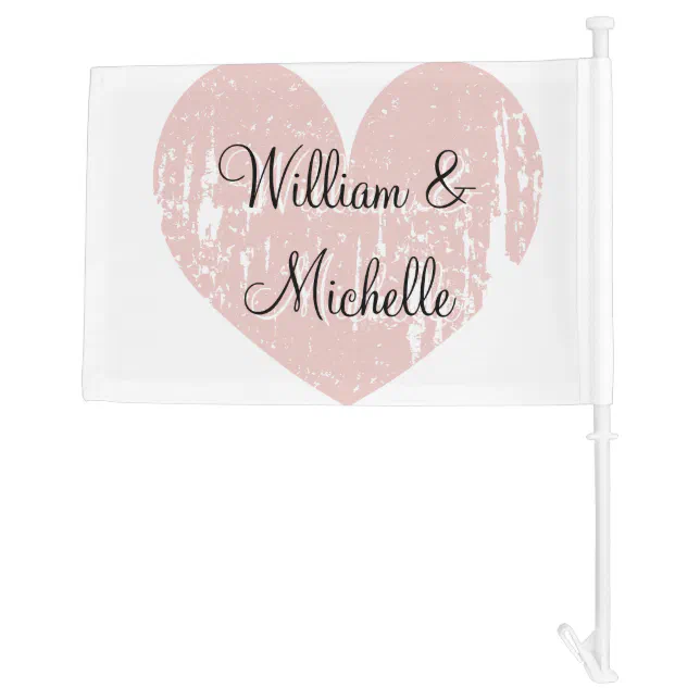 Personalized wedding car flag for newly weds | Zazzle