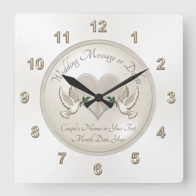 Personalized Wedding Clock Love Bird Wedding Gifts | Zazzle