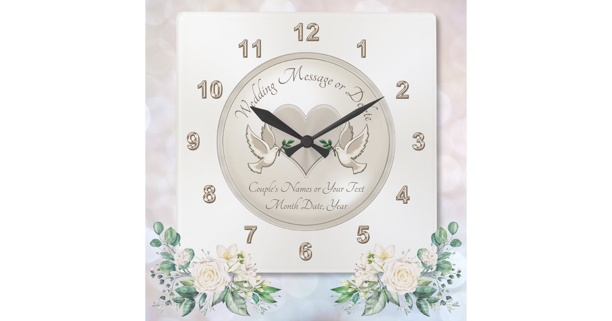 Personalized Wedding Clock Love Bird Wedding Gifts | Zazzle