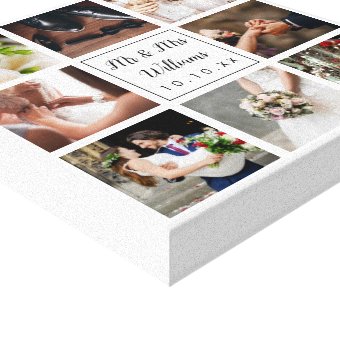 Personalized Wedding Day Photo Collage Canvas Print | Zazzle