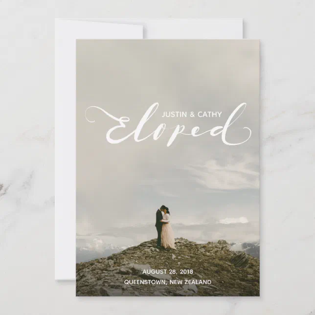 Personalized Wedding Elopement Announcement Card | Zazzle