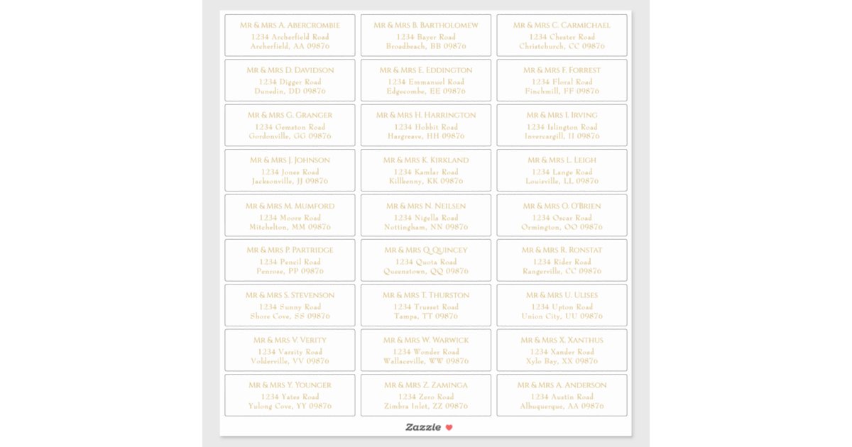 Personalized Wedding Envelope Address Labels | Zazzle