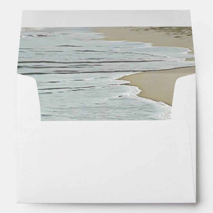 Personalized Wedding Envelope Beach Shoreline Wave | Zazzle.com