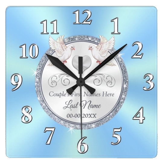 Personalized Wedding Gift Ideas Blue Wedding Clock | Zazzle.com