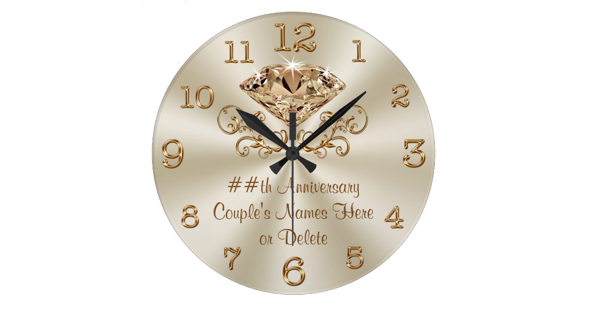Personalized Wedding Gift or Anniversary Gifts Large Clock | Zazzle