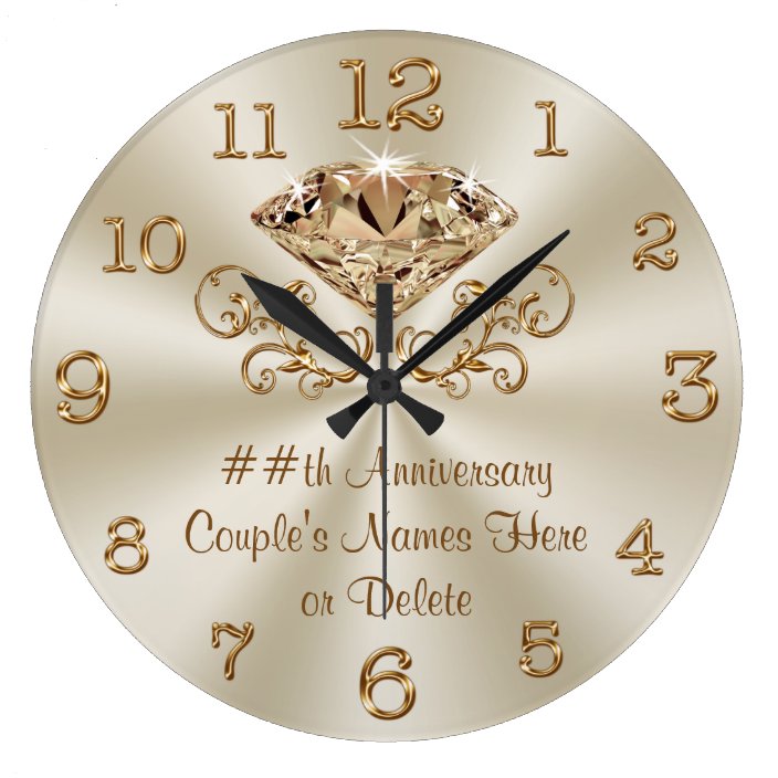Personalized Wedding Gift or Anniversary Gifts Large Clock | Zazzle