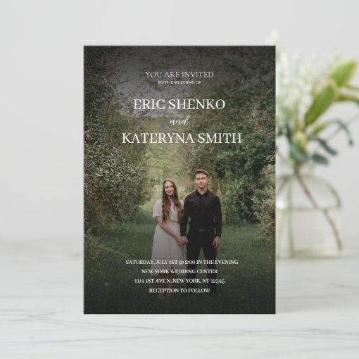 Personalized Wedding Invitation with Couple's Phot | Zazzle