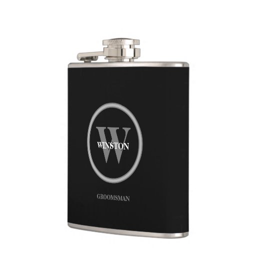 Personalized Wedding Monogram Groomsmen Flask | Zazzle