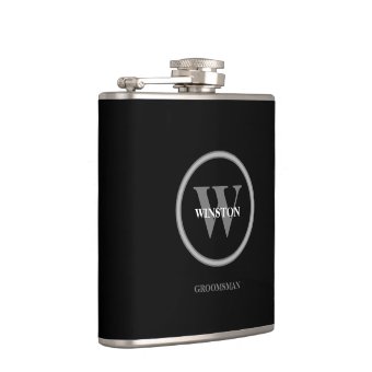 Personalized Wedding Monogram Groomsmen Flask | Zazzle
