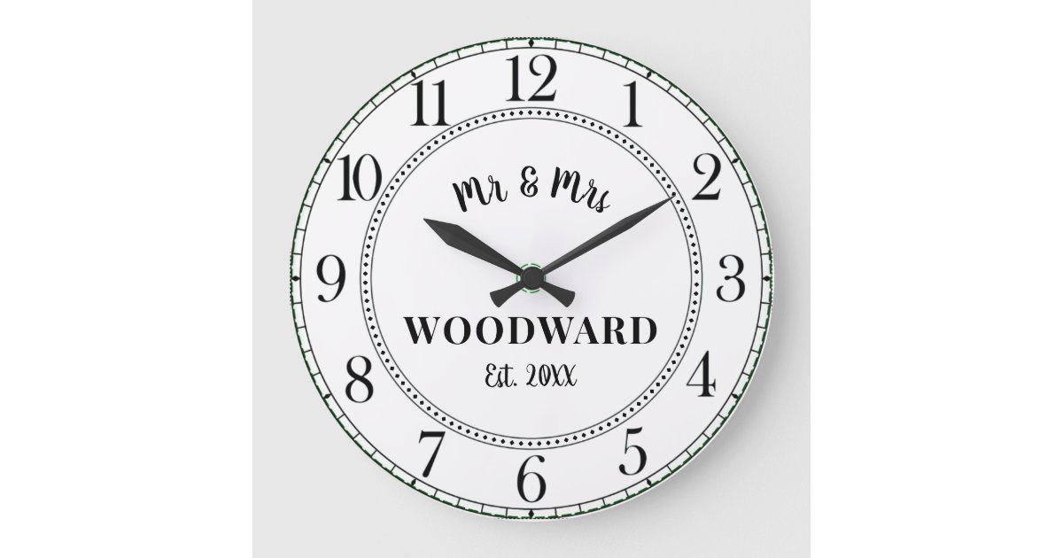 Personalized Wedding Newlyweds Large Clock | Zazzle
