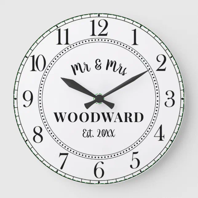 Personalized Wedding Newlyweds Large Clock | Zazzle
