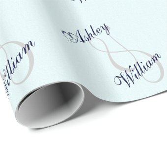 Personalized Wedding or Engagement Gift Wrap Blue | Zazzle