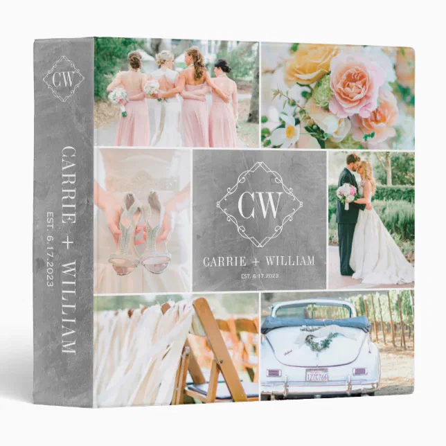 Personalized Wedding Photo Collage Album 3 Ring Binder | Zazzle
