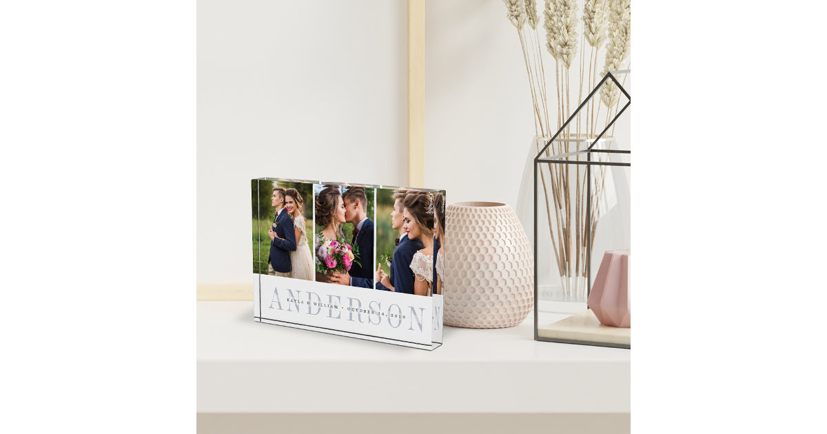 Personalized Wedding Photo Collage Block | Zazzle