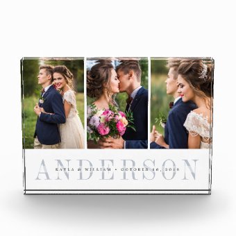 Personalized Wedding Photo Collage Block | Zazzle