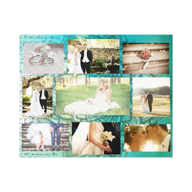 Personalized Wedding Photo Collage Wall Art | Zazzle