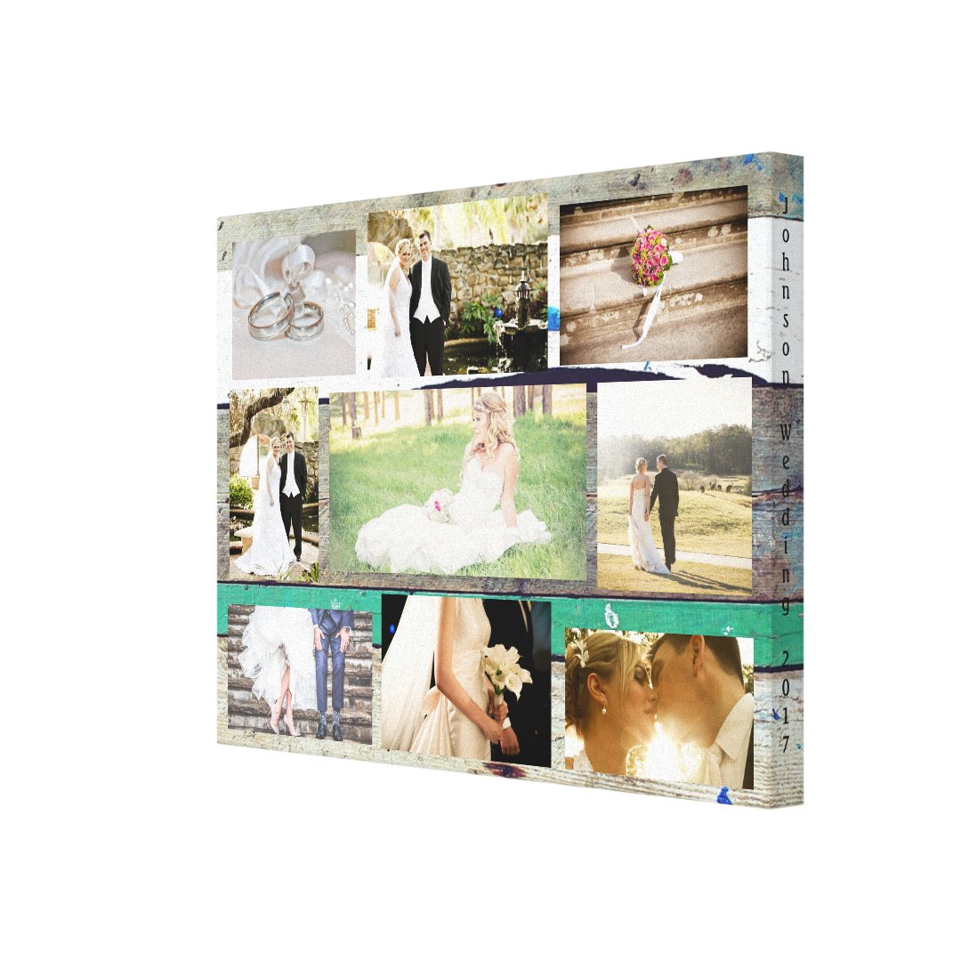 Personalized Wedding Photo Collage Wall Art | Zazzle