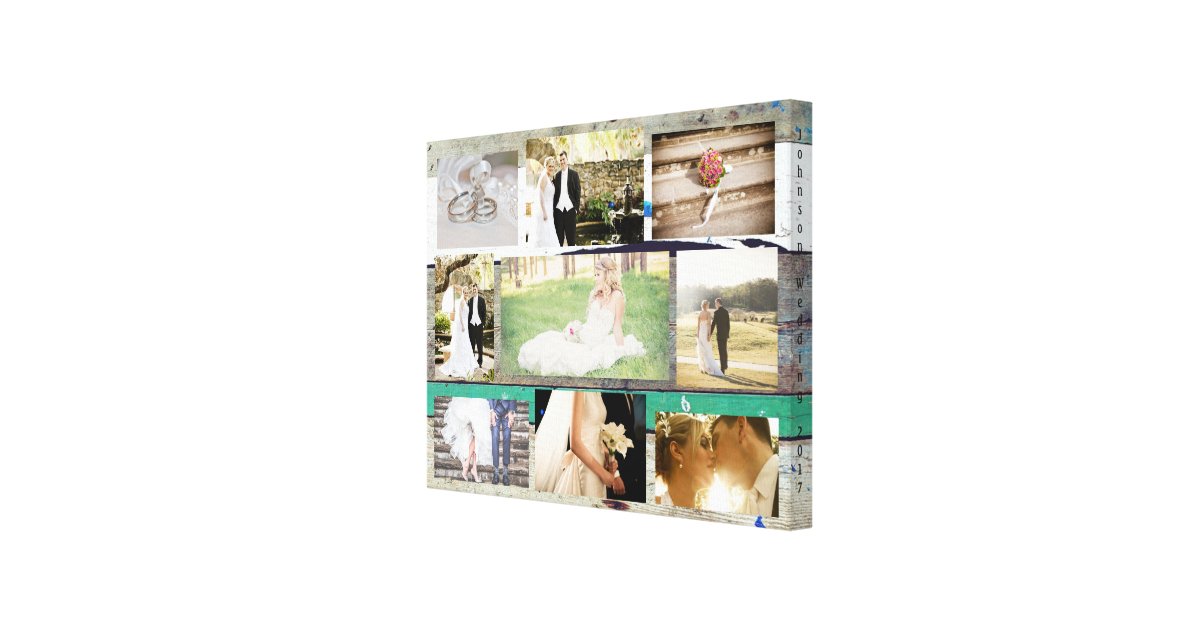 Personalized Wedding Photo Collage Wall Art | Zazzle