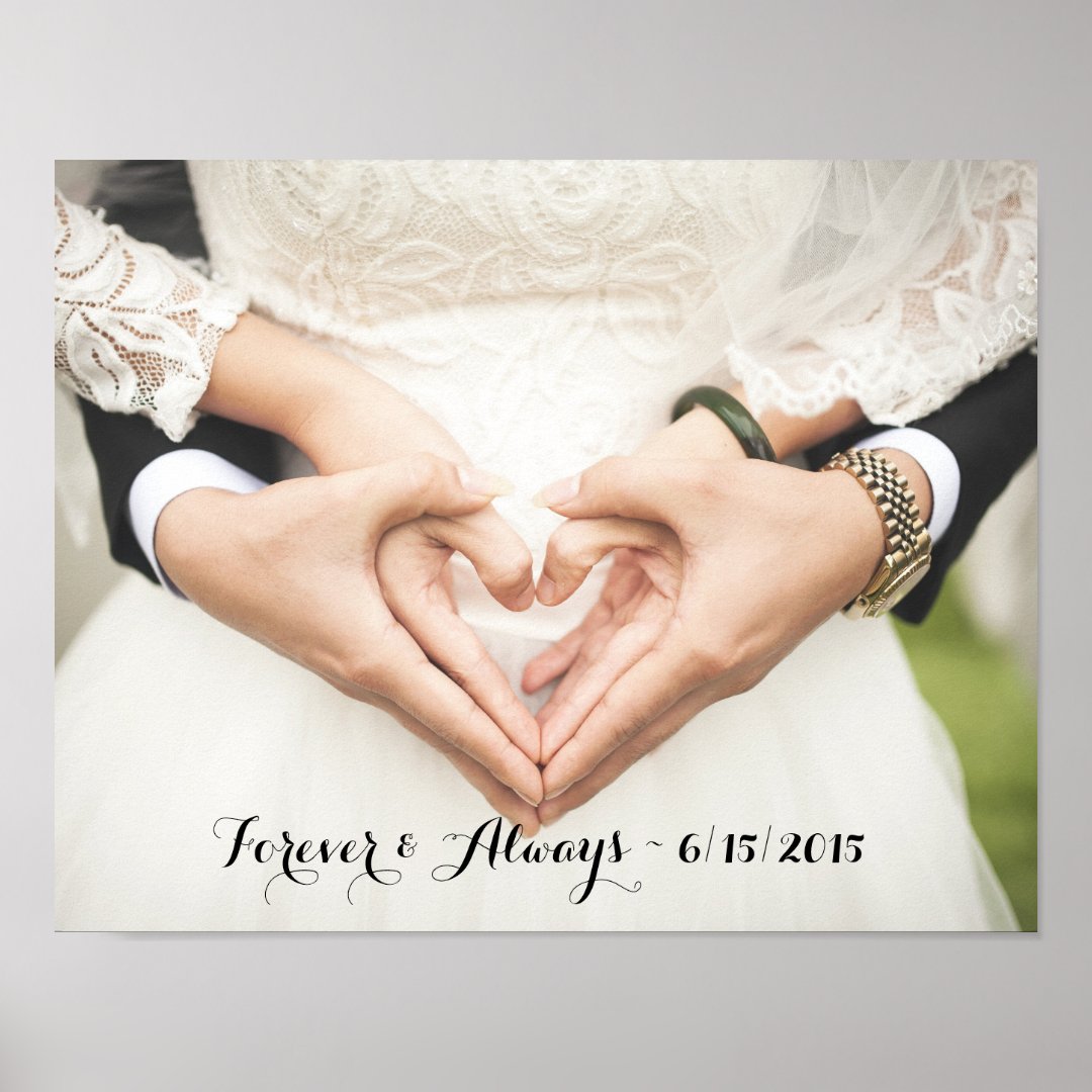 Personalized Wedding Photo Forever & Always Poster | Zazzle