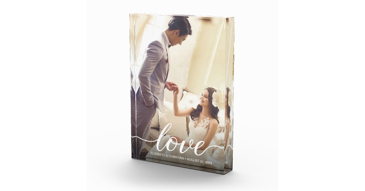 Personalized Wedding Photo Keepsake Love script | Zazzle