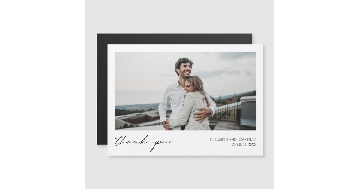 Personalized Wedding Photo Thank You Magnet | Zazzle