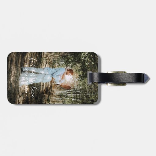 Personalized Wedding Portrait Modern Calligraphy Luggage Tag | Zazzle