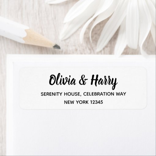 Personalized Wedding Return Address Labels - White | Zazzle